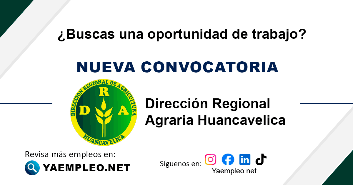 Convocatoria Dirección Agraria Huancavelica Marzo 2026: 22 vacantes ...
